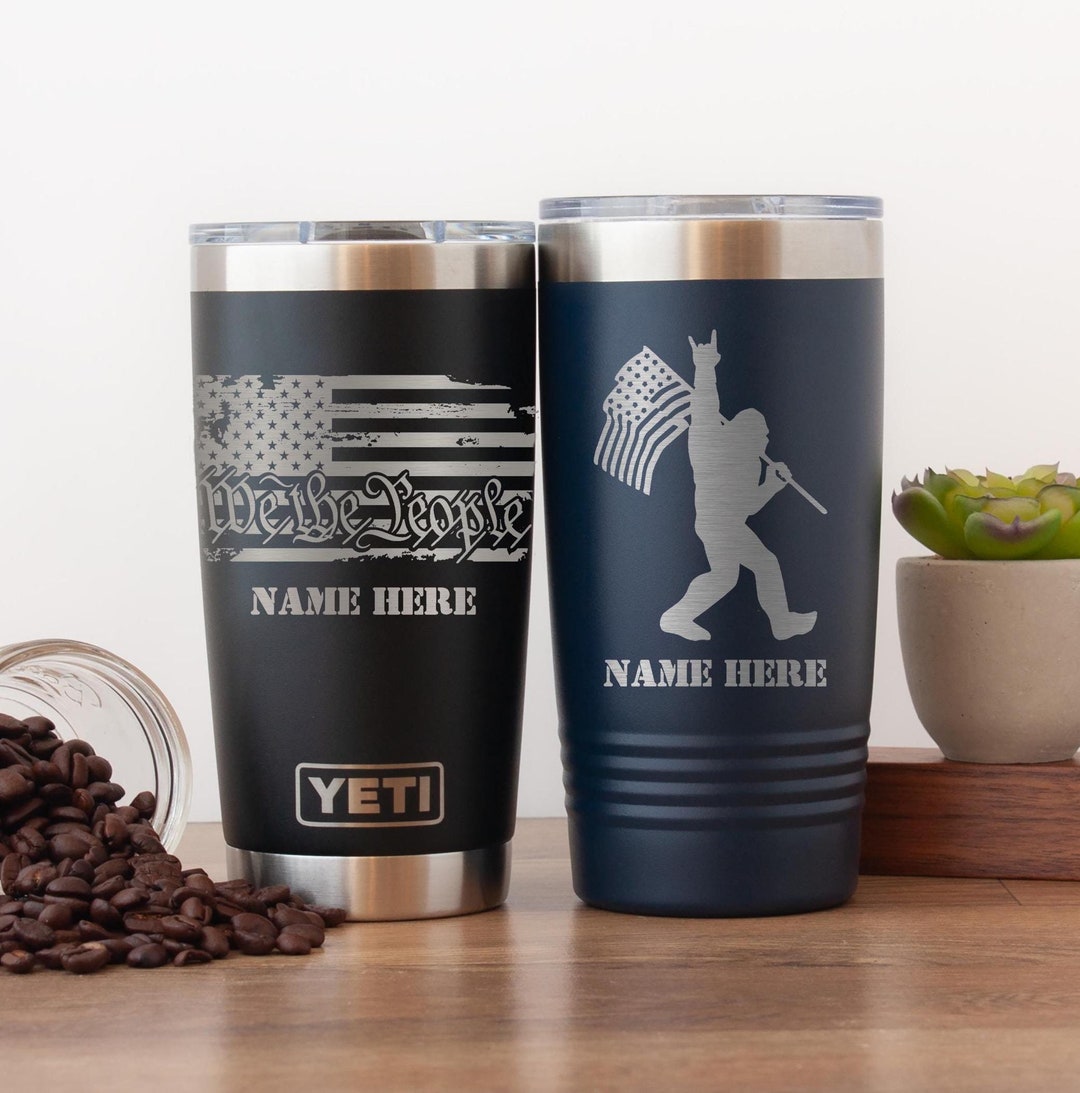 Personalized American Flag Yeti Tumbler, Patriotic Gift - Etsy
