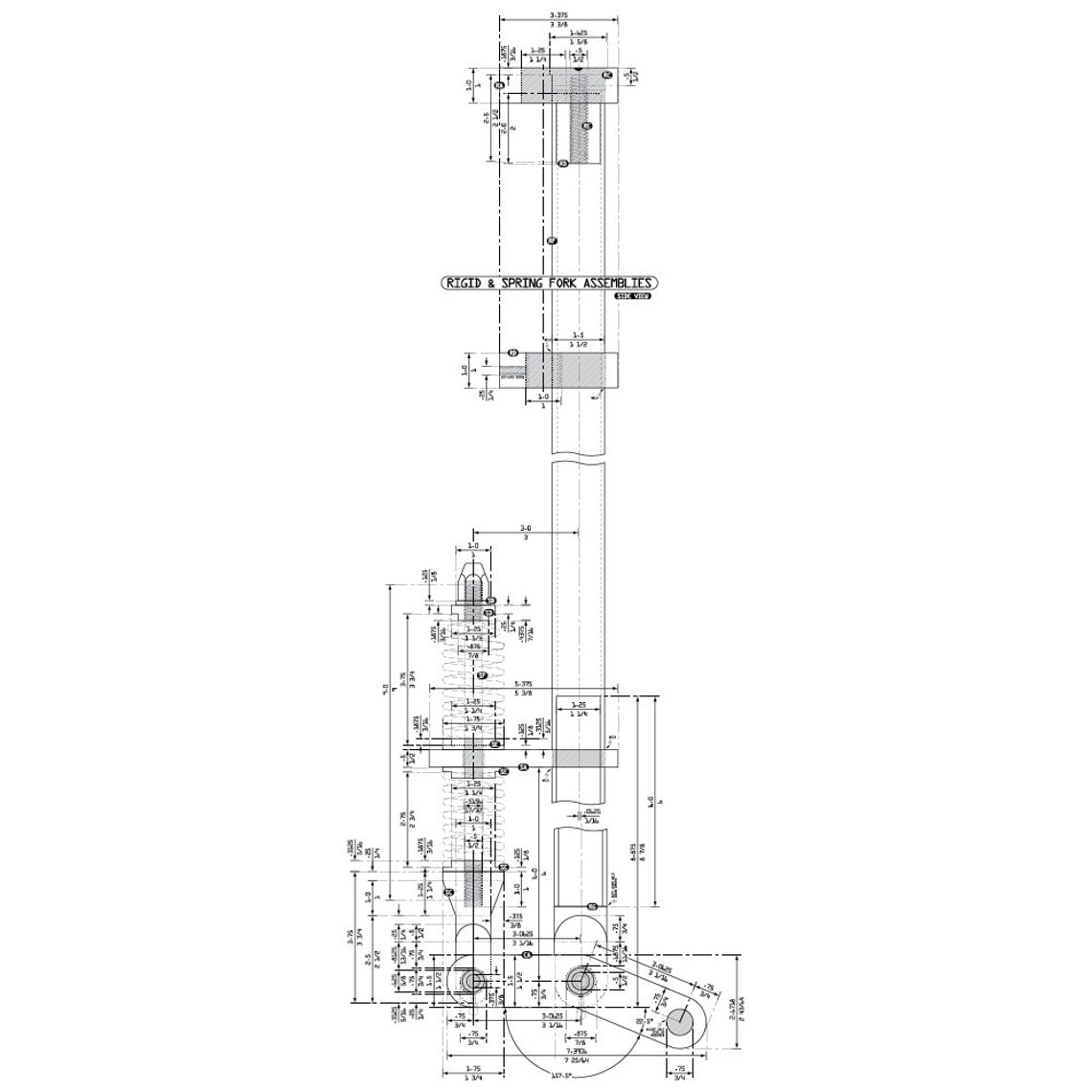 Custom Chopper Motorcycle Springer Fork Blueprints, Plan / Inverted ...
