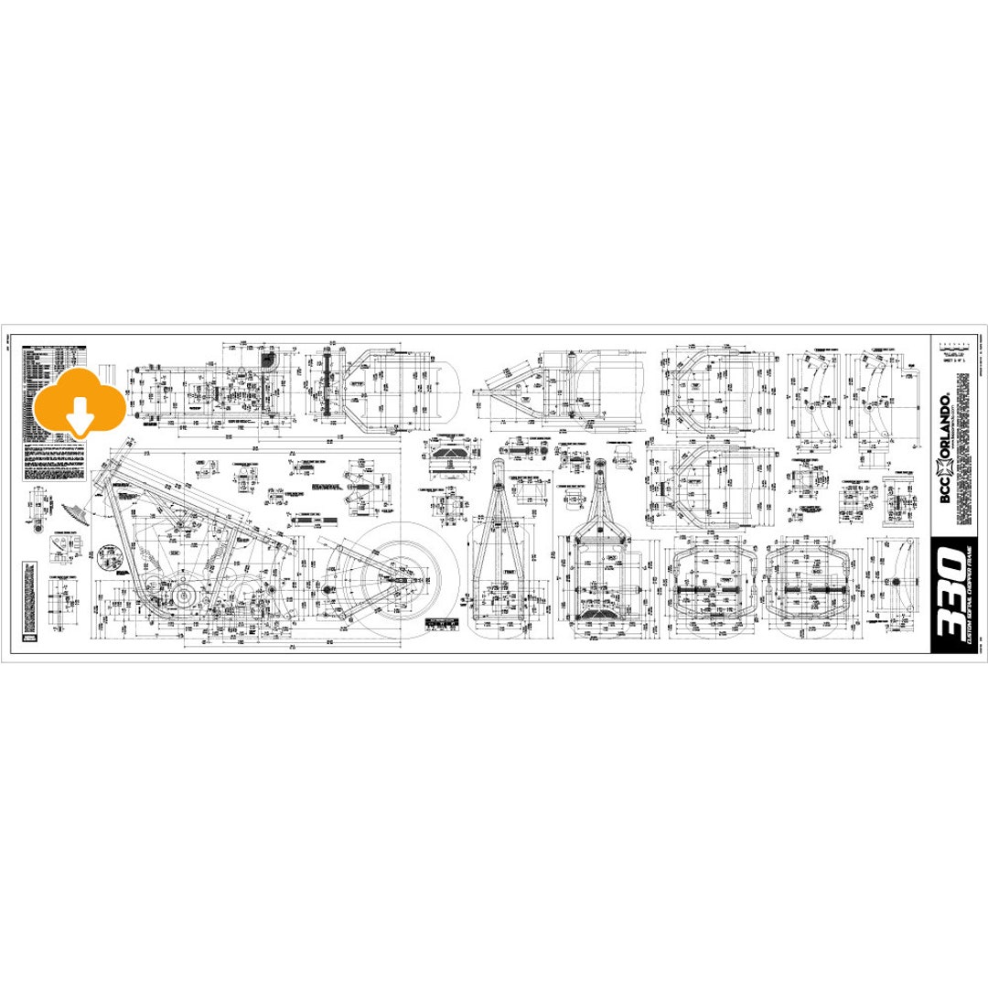 330 SOFTAIL / Custom Chopper Motorcycle Softail Frame, Blueprint, Plan ...