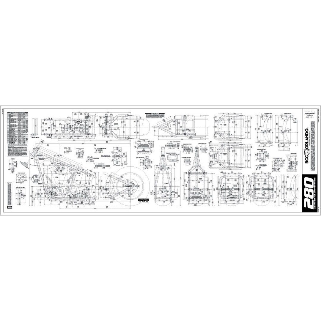SOFTAIL / Custom Chopper Motorcycle Softail Frame Blueprints, Plan 280 ...