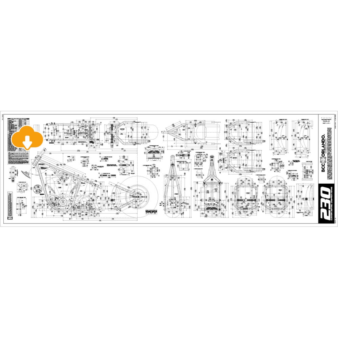 230 SOFTAIL / Custom Chopper Motorcycle Softail Frame Blueprints, Plan ...