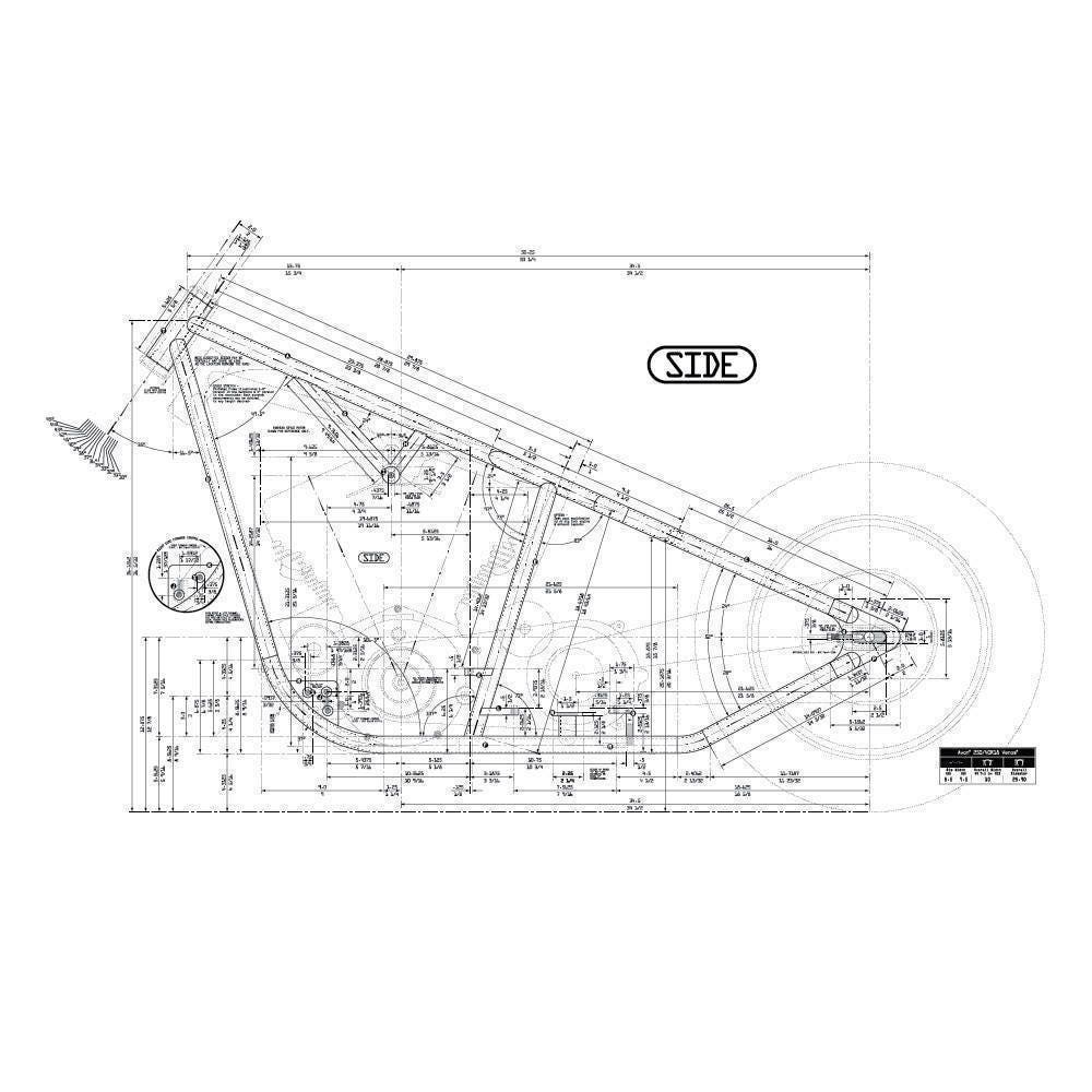 RIGID / Custom Chopper Motorcycle Rigid Frame, Blueprint, Plan 260 ...