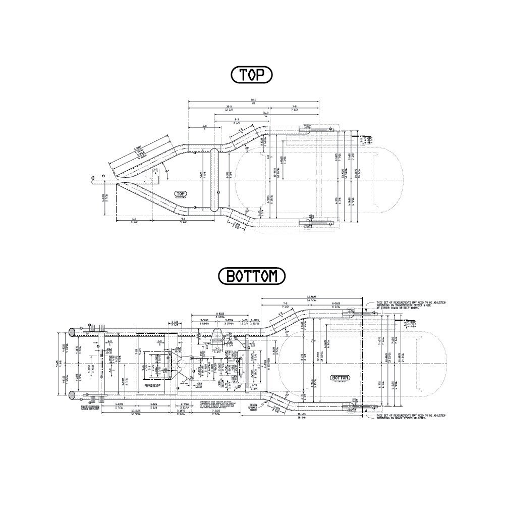 230 RIGID / Custom Chopper Motorcycle Rigid Frame Blueprints, Plan ...