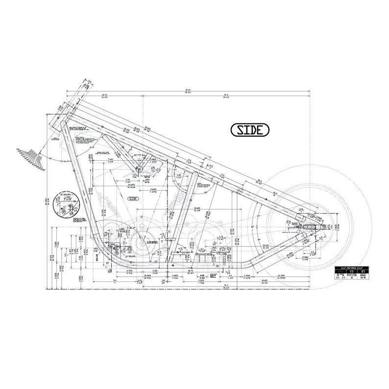 RIGID / Custom Chopper Motorcycle Rigid Frame Blueprints, Plan Ol Skool ...