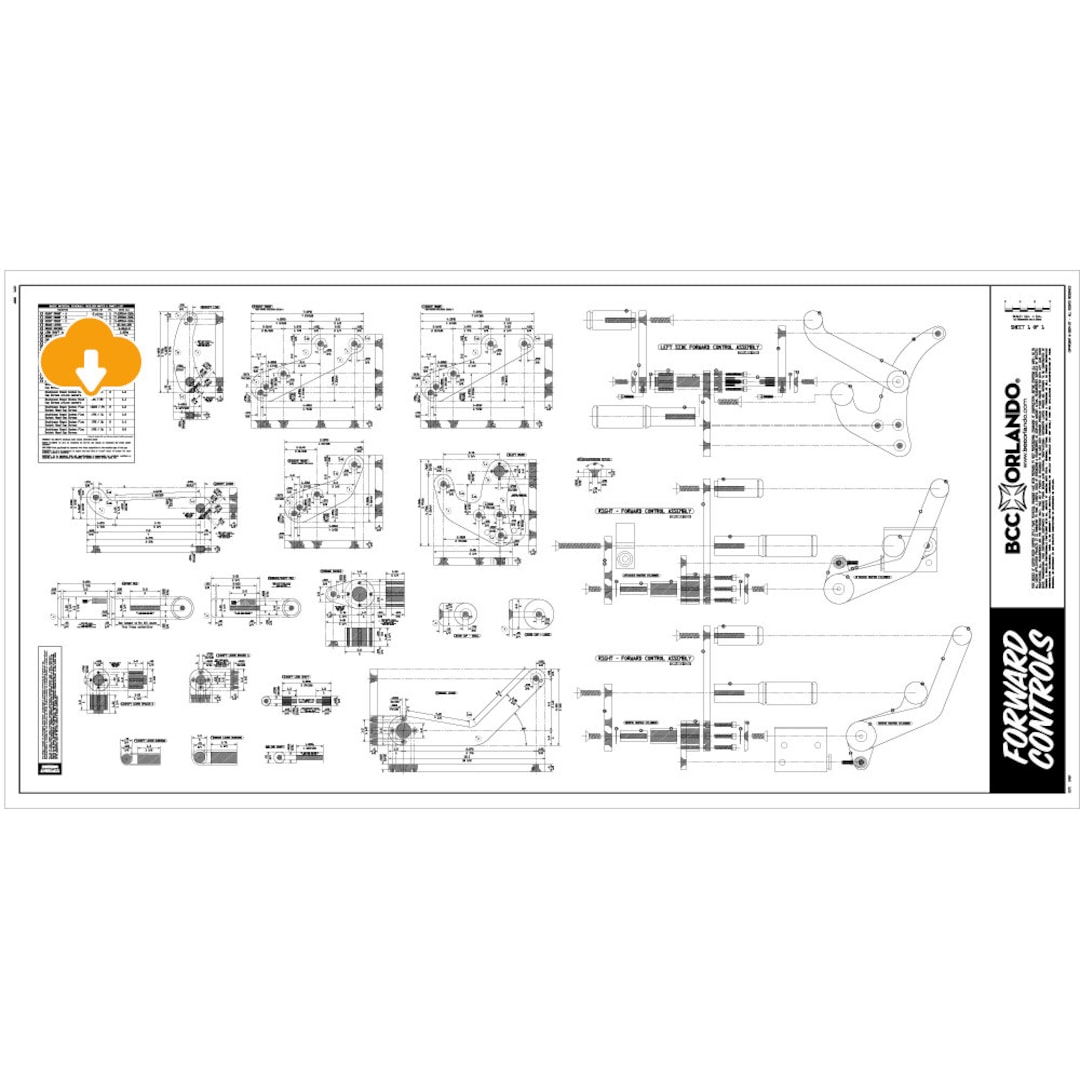 Custom Chopper Motorcycle Forward Control Blueprints, Plan Includes ...