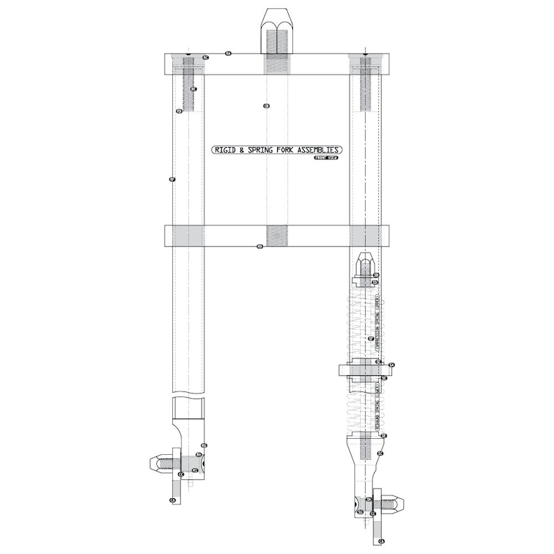 Custom Chopper Motorcycle Springer Fork Blueprints, Plan / Inverted ...