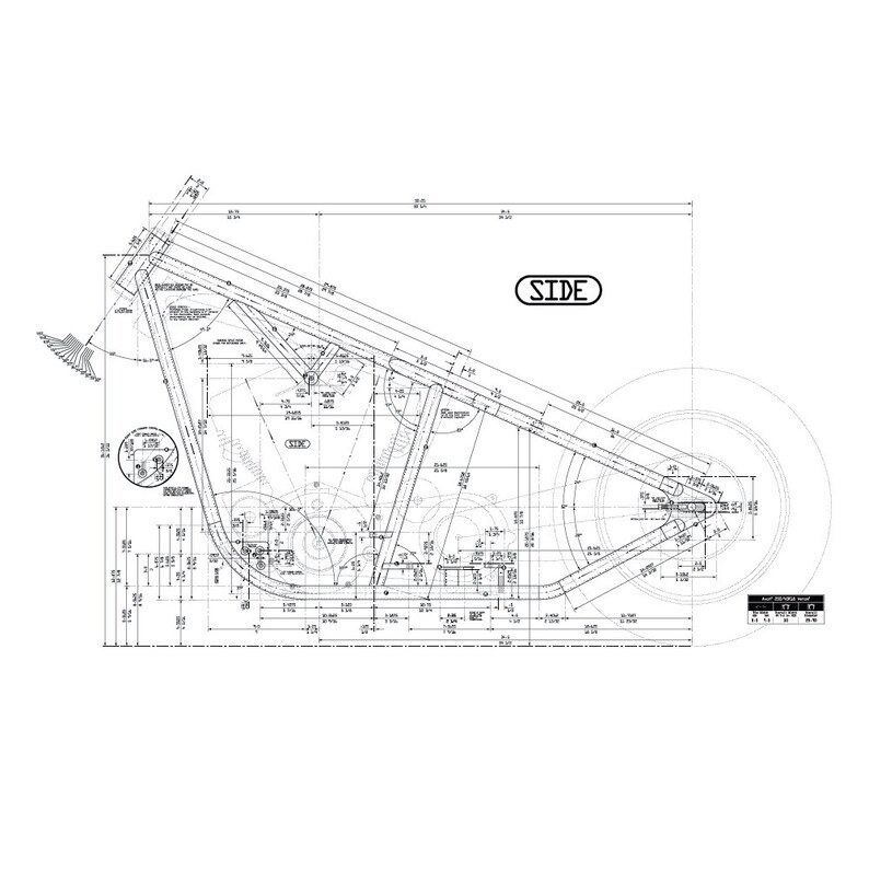 280 RIGID / Custom Chopper Motorcycle Rigid Frame, Blueprint, Plan ...