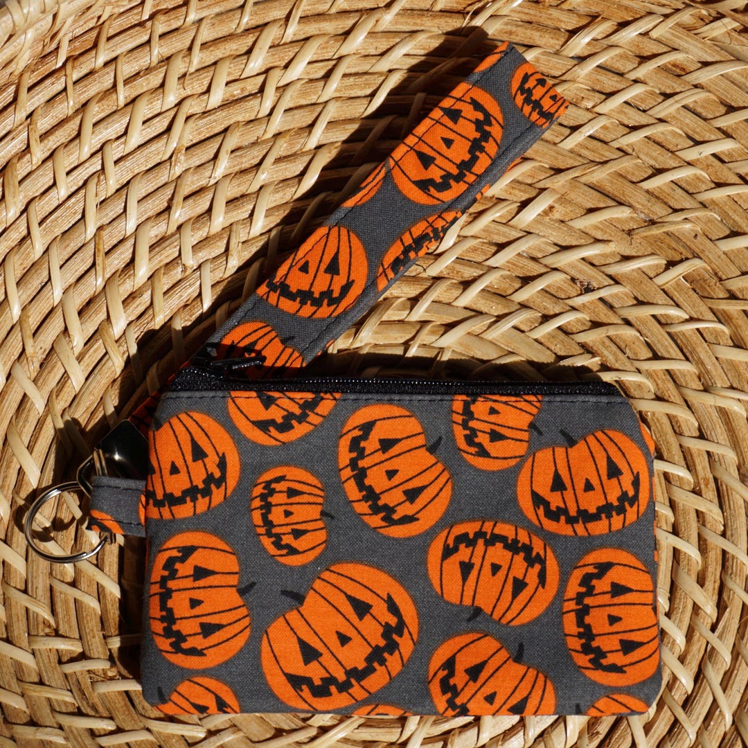 Halloween Jack O Lantern Key Fob Wristlet Wallet Coin Purse Bundle ...