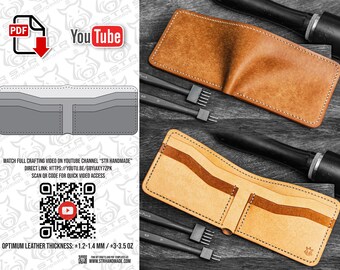 Bifold Six Pocket Card Wallet Template Pattern Guide PDF 8.5 X 11 A4 ...