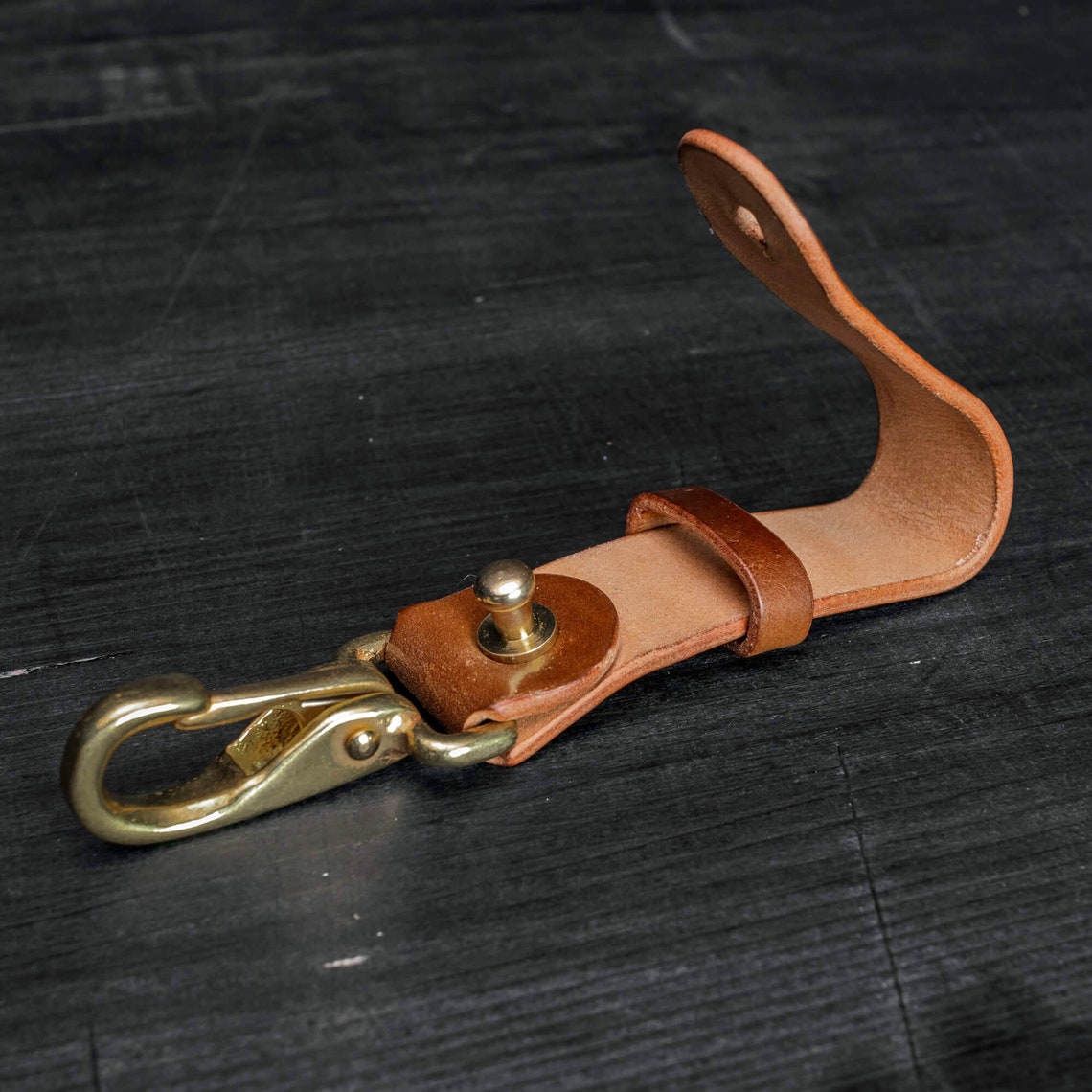 Horween SHELL CORDOVAN Belt Loop for Keys Leather Keychain - Etsy