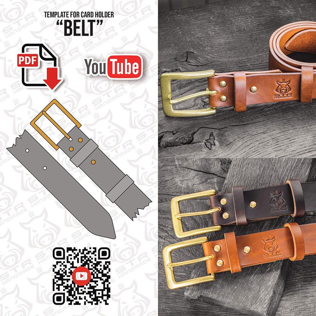 Leather Belt Digital PDF Template Pattern - Etsy