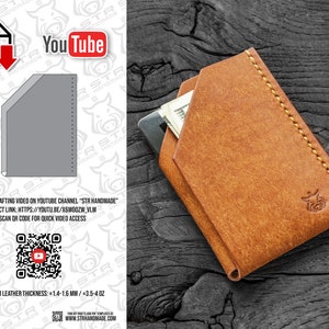 Minimalist Leather Card Holder Wallet Digital PDF Template Pattern A4 ...
