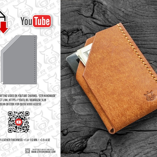Minimalist Leather Wallet PDF Template USD Sized Leather - Etsy