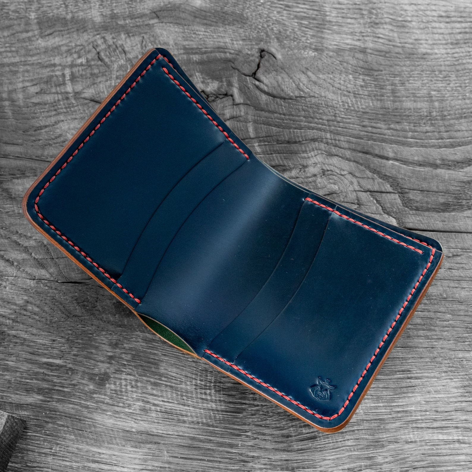 Horween Shell Cordovan Leather Bifold Vertical Wallet "enigma" - Etsy
