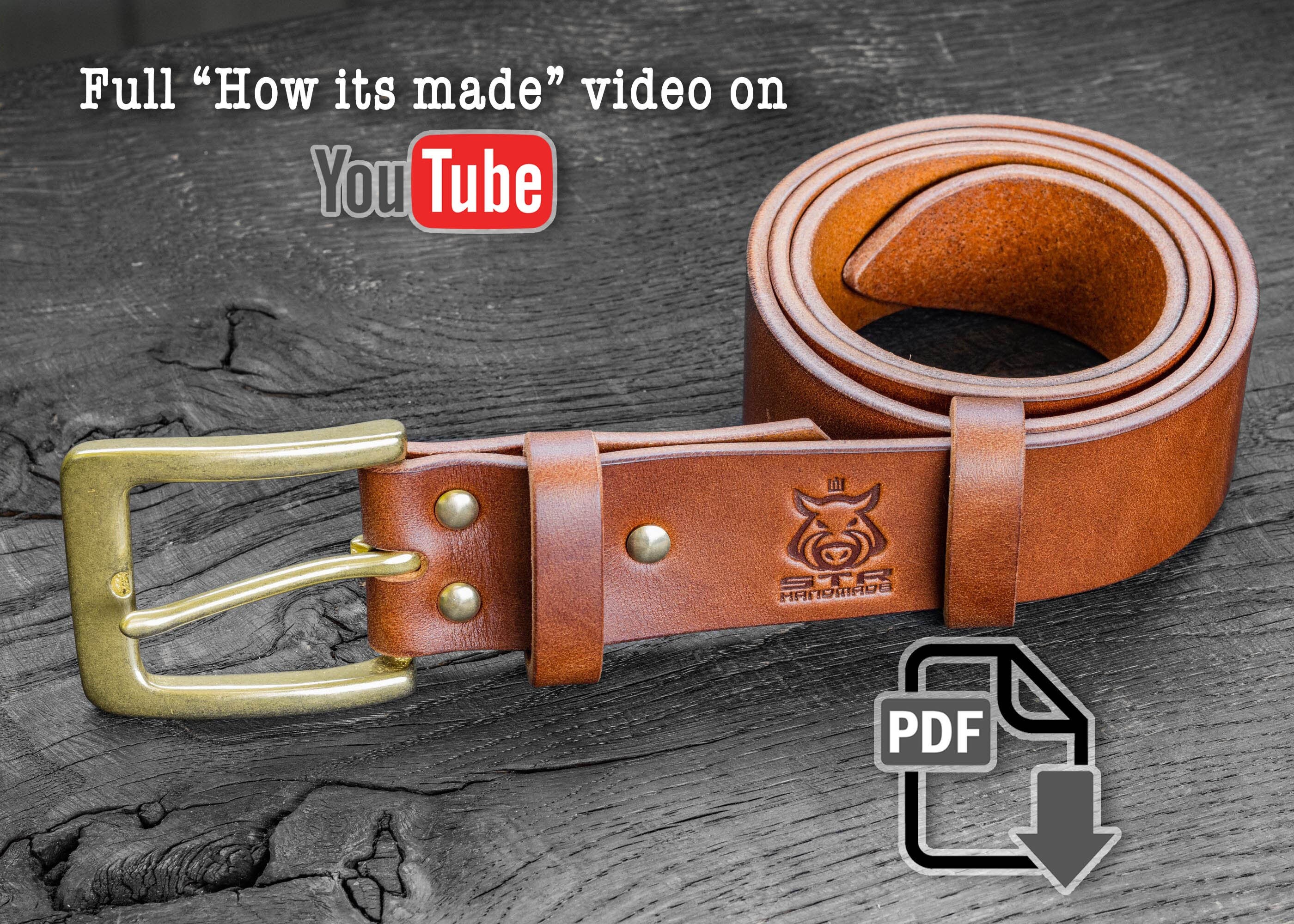PDF Template Leather Belt Classic Digital PDF Pattern A4 US | Etsy ...