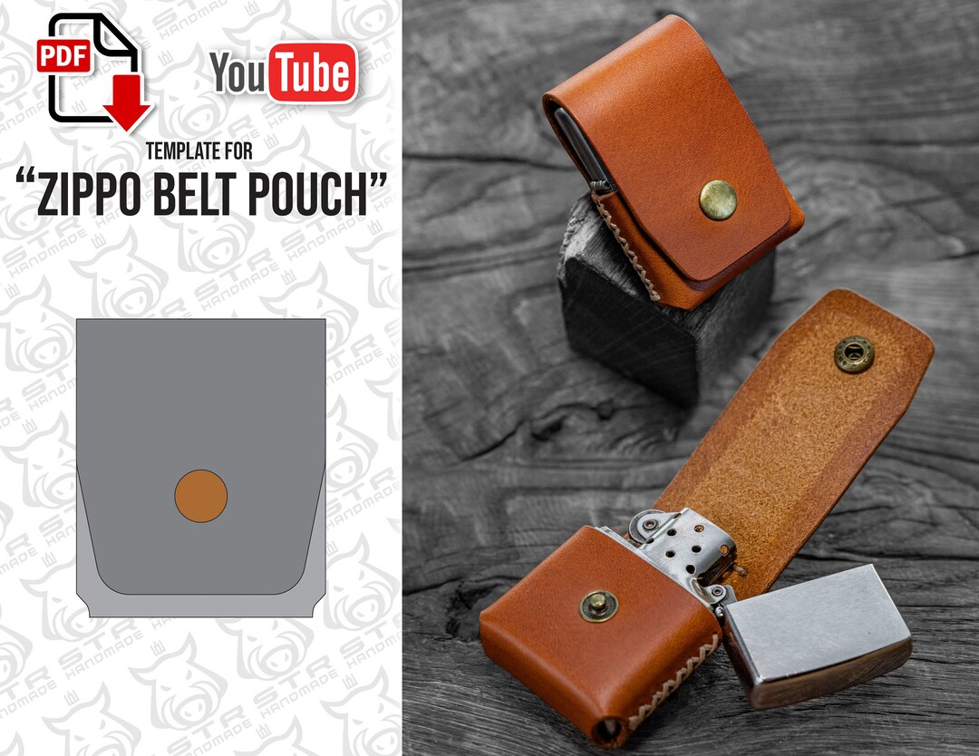 Leather ZIPPO Lighter Belt Pouch Digital PDF Template Pattern - Etsy