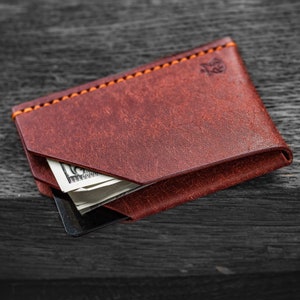 Leather Card Holder "shroud" Minimalist Front Pocket Wallet - Etsy
