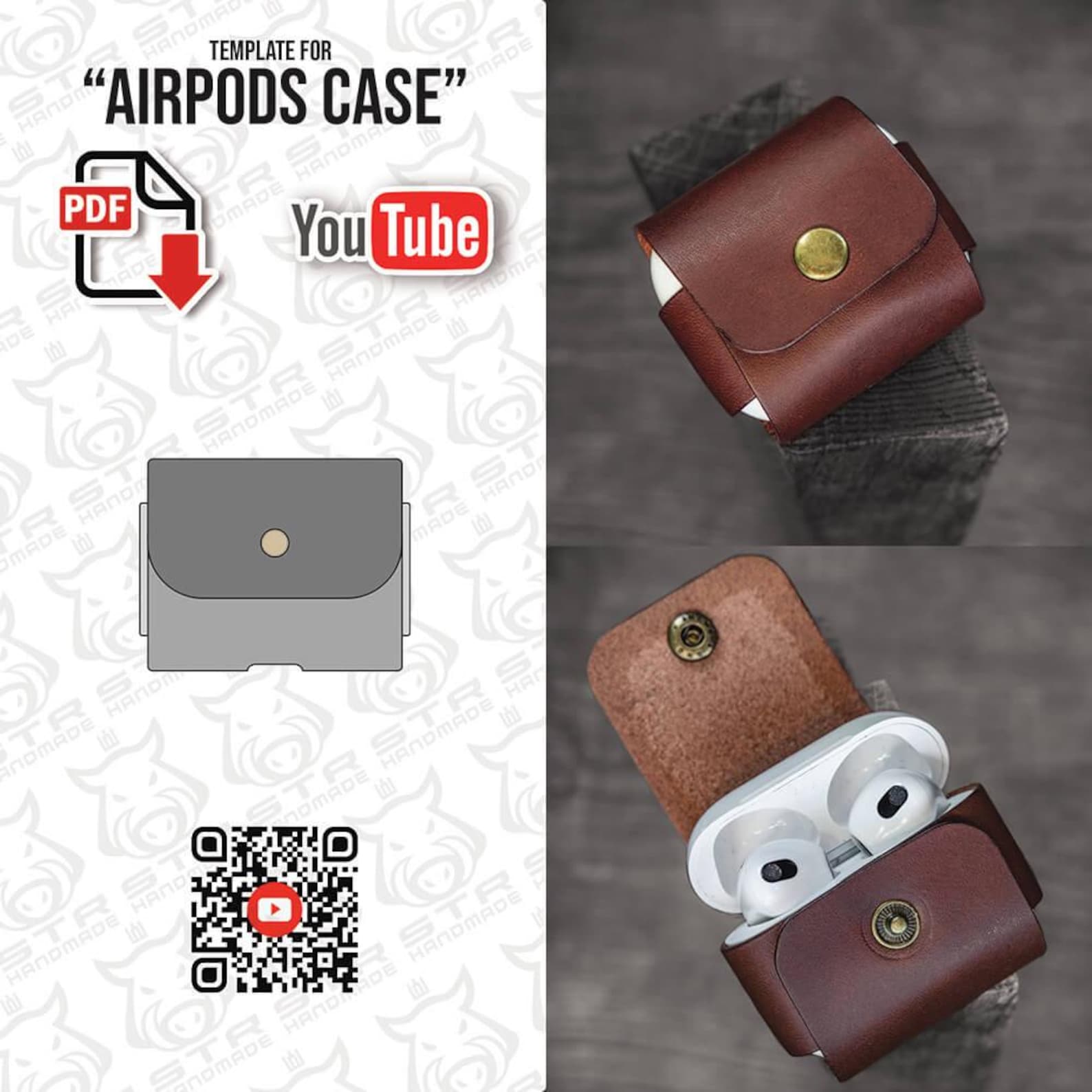 Leather Apple Airpods Case Airpods Pro Digital PDF Pattern Template - Etsy