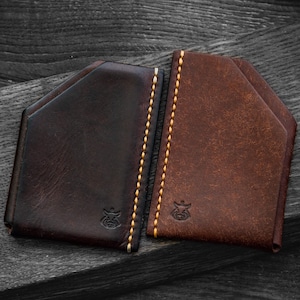 Leather Card Holder "shroud" Minimalist Front Pocket Wallet - Etsy