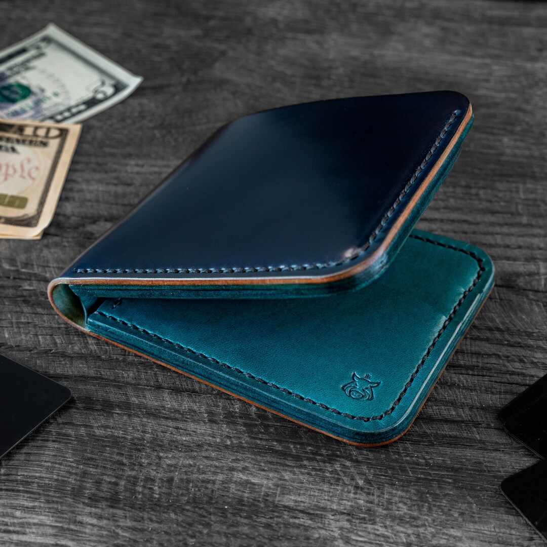 Horween Shell Cordovan Vegetable Tanned Leather Bifold Wallet - Etsy