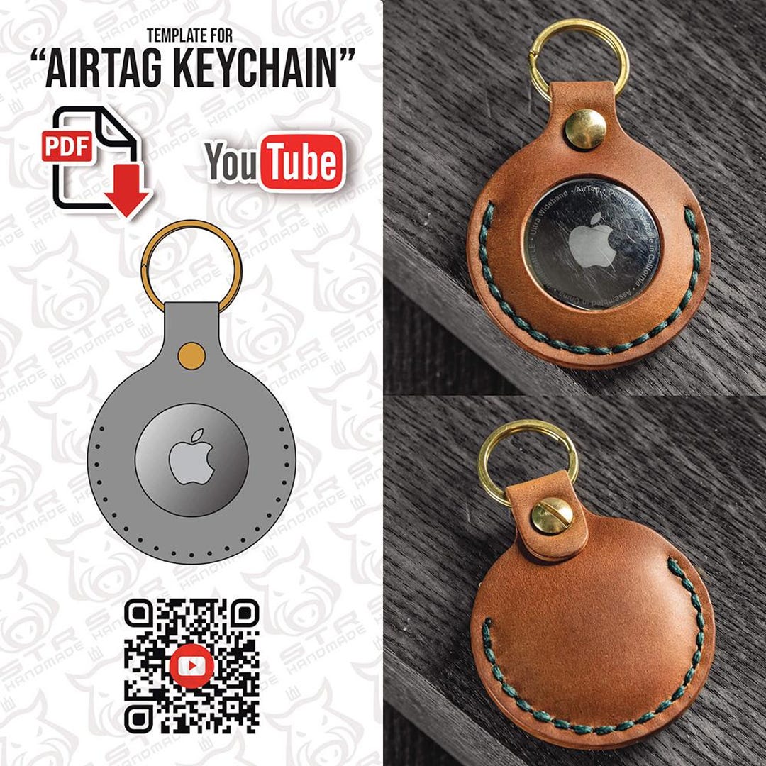 Leather Apple AirTag Case Keychain Digital PDF Template Pattern - Etsy