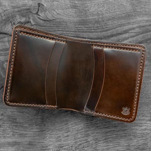 Horween Shell Cordovan Leather Bifold Vertical Wallet "enigma" - Etsy