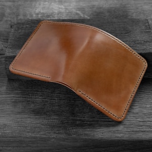 Horween Shell Cordovan Leather Bifold Vertical Wallet "enigma" - Etsy