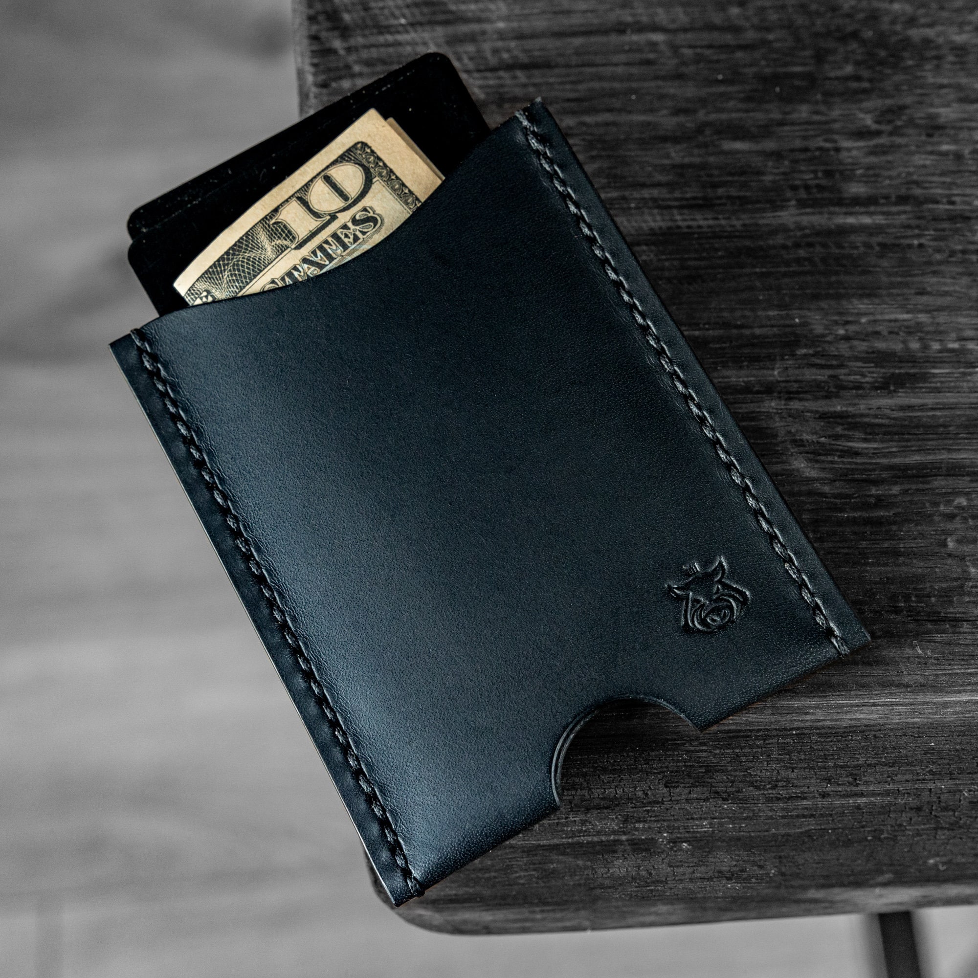 Leather Minimalist Card Holder "cloak" Front Pocket Wallet - Etsy