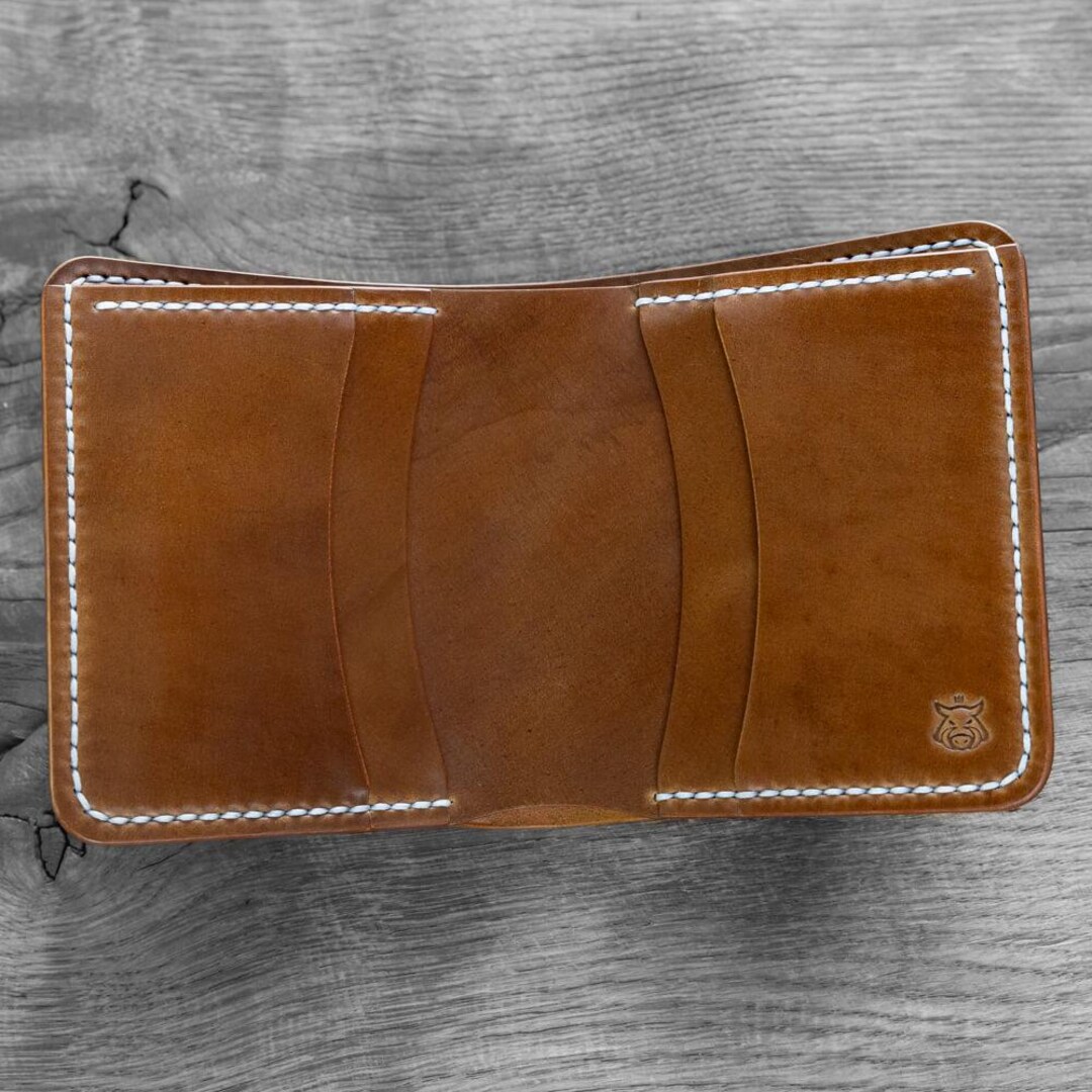 Horween Shell Cordovan Leather Bifold Vertical Wallet "enigma" - Etsy