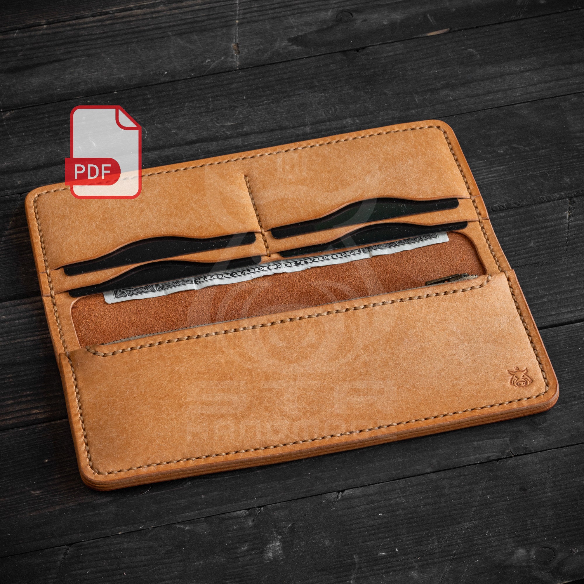 Leather Long Wallet Digital PDF Template Pattern A4 US Letter | Etsy