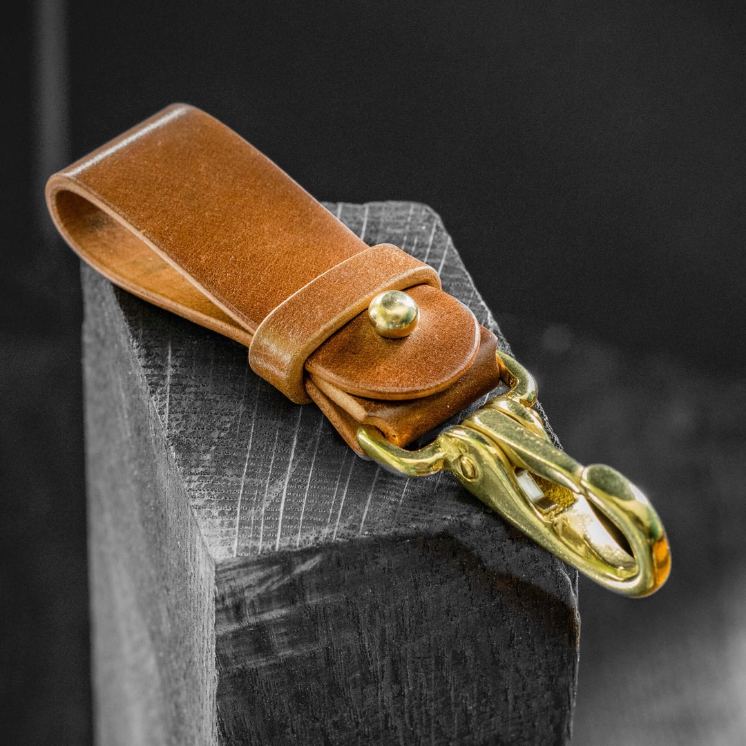 Horween SHELL CORDOVAN Belt Loop for Keys Leather Keychain - Etsy