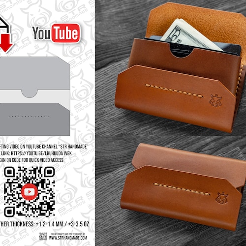 Minimalist Leather Wallet PDF Template USD Sized Leather - Etsy