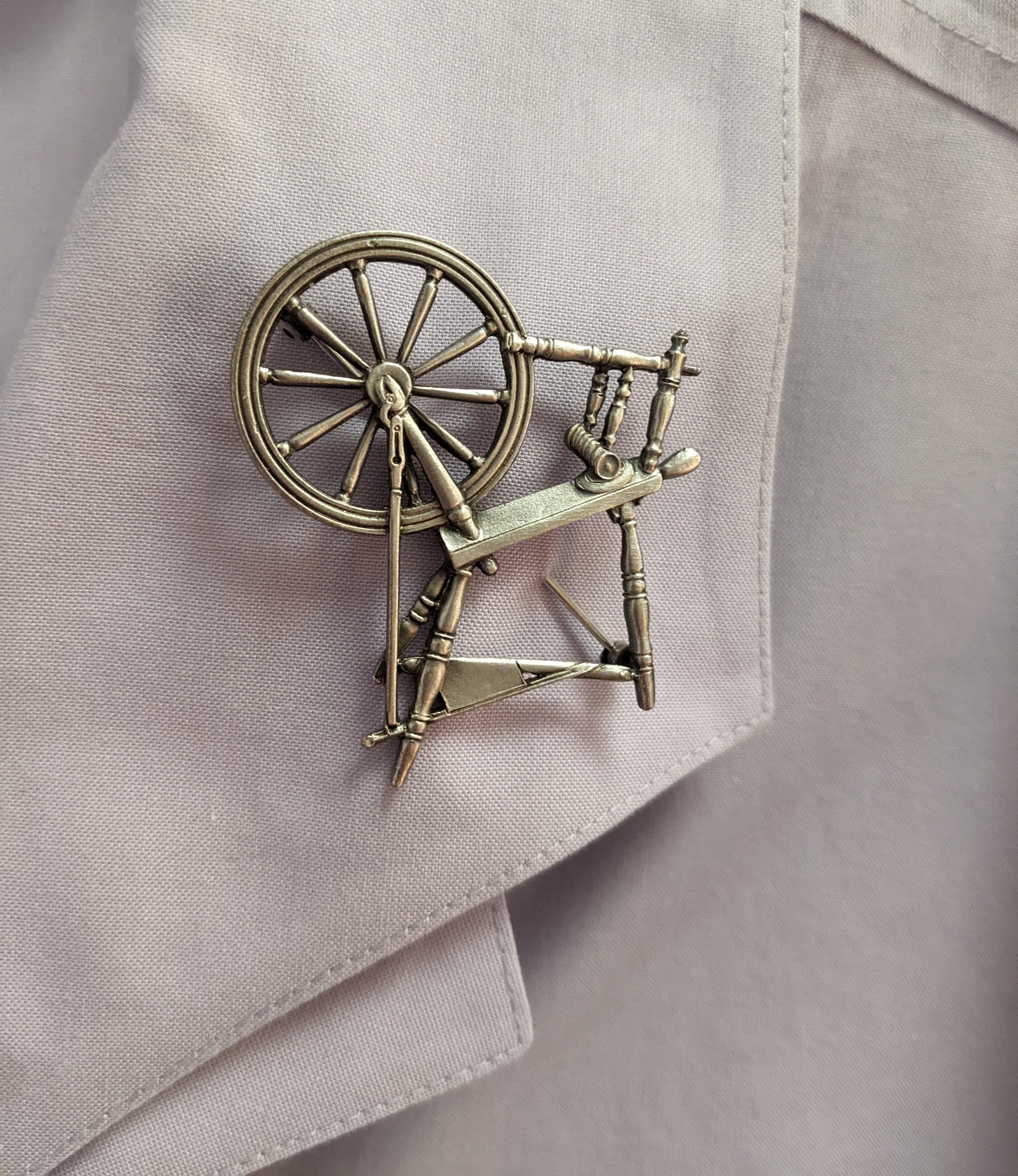 Spinning Wheel Pin by Procreations - Etsy