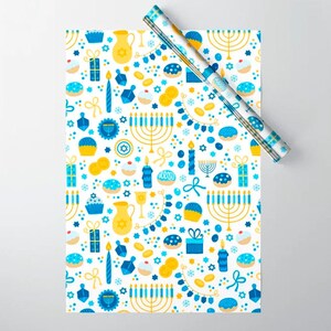 Set of Five Hanukkah Sheets of Wrapping Paper,hanukkah Jewish Gift Wrap ...