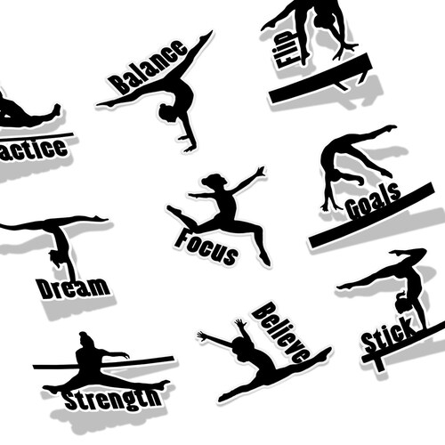 Gymnastics Vinyl Stickers Gymnastics Gifts Girl Gymnast - Etsy