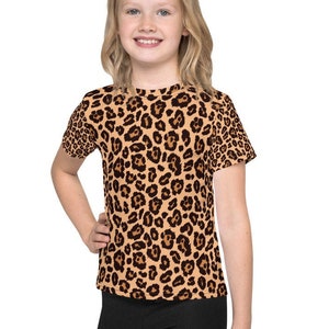 Leopard Kids Costume Halloween Shirt, Print Trick or Treat Shirt ...