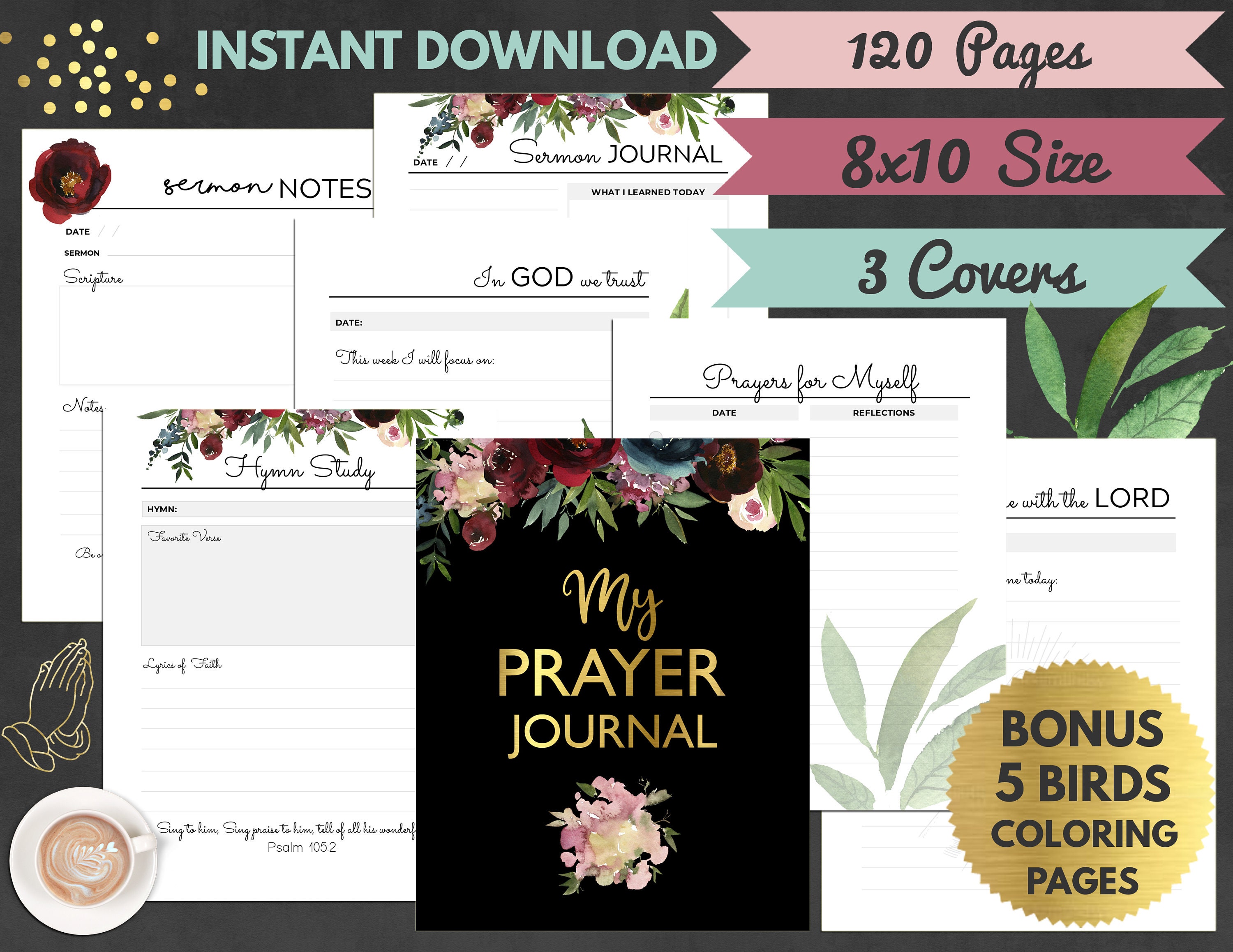 Prayer Journal Printable Bible Study Journal Premium Bible - Etsy