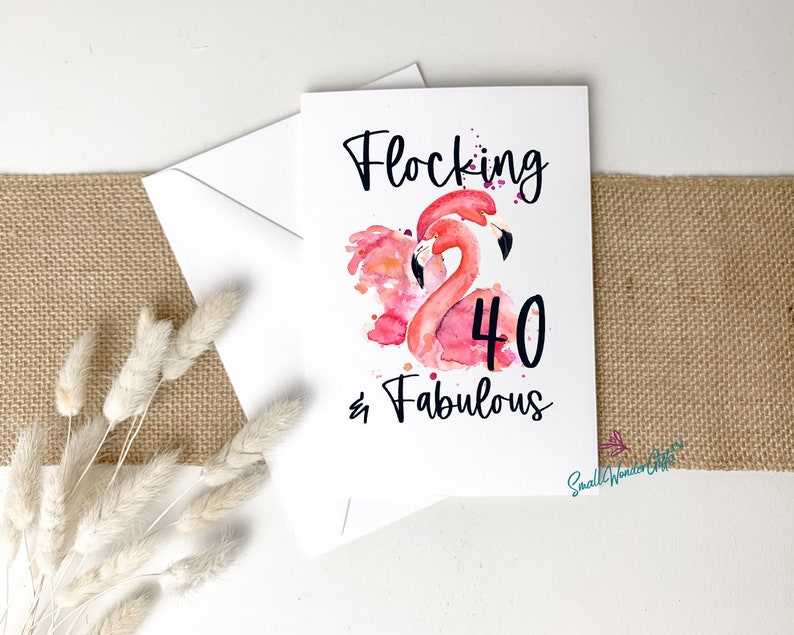 Funny 40th Birthday Card for Women Flamingo Birthday Card - Etsy
