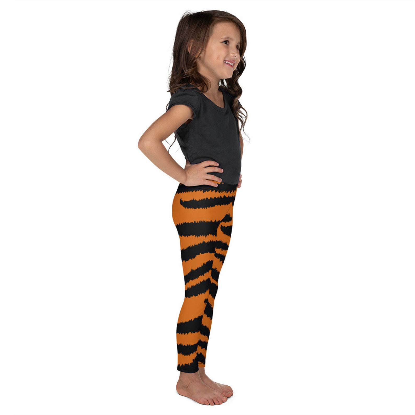 Girl Tiger Costume Kids Halloween Tiger Print Leggings | Etsy