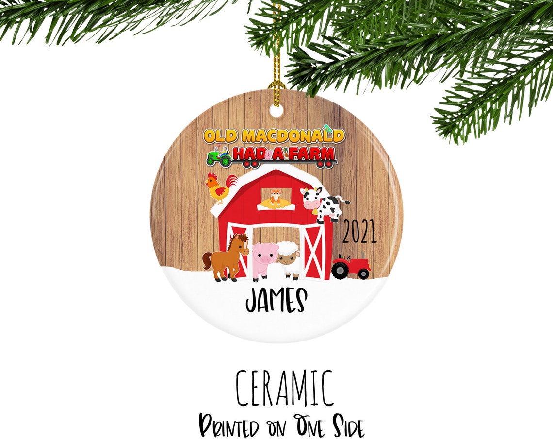 Old Macdonald Had a Farm Tractor Ornament Nursery Rhyme Boy - Etsy