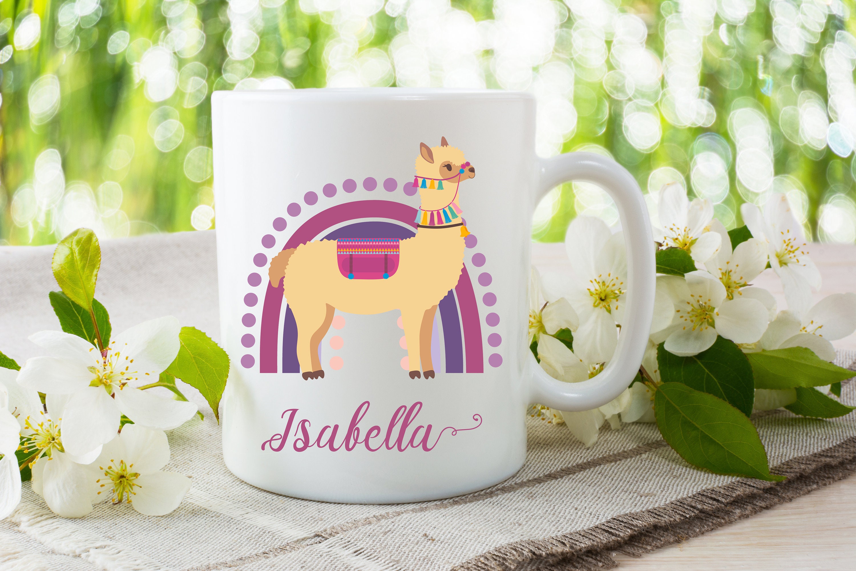 Llama Hot Chocolate Mug Kids Mug Rainbow Llama Gifts For | Etsy