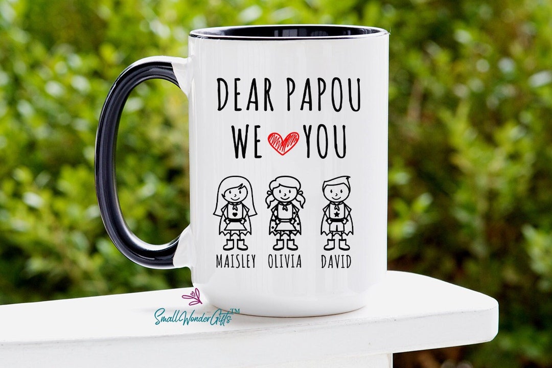 Papou Greek Grandpa Dad Mug, Personalized We Love You Papou Greek ...