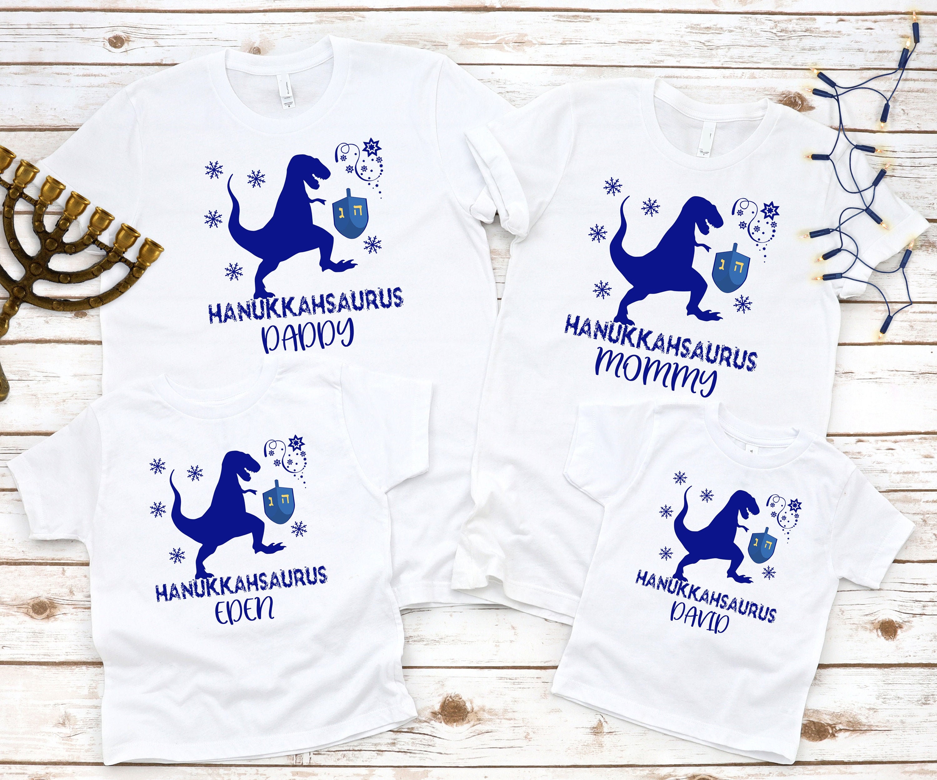 Matching Hanukkah Shirts, Hanukkah Gift, Hanukkah Dreidel Dinosaur ...