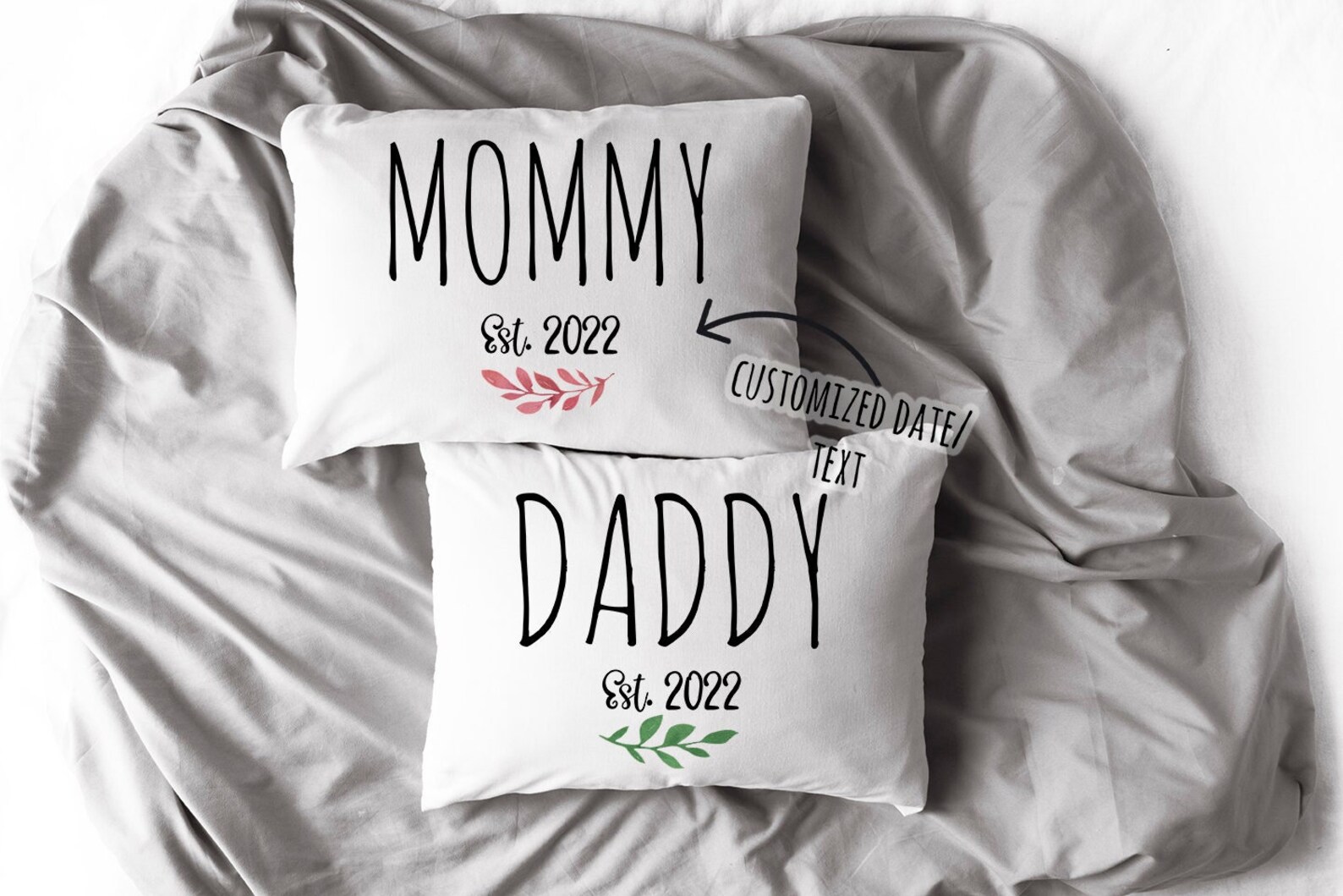 Mommy & Daddy Pillow Covers: New Parent Gift Set - Etsy