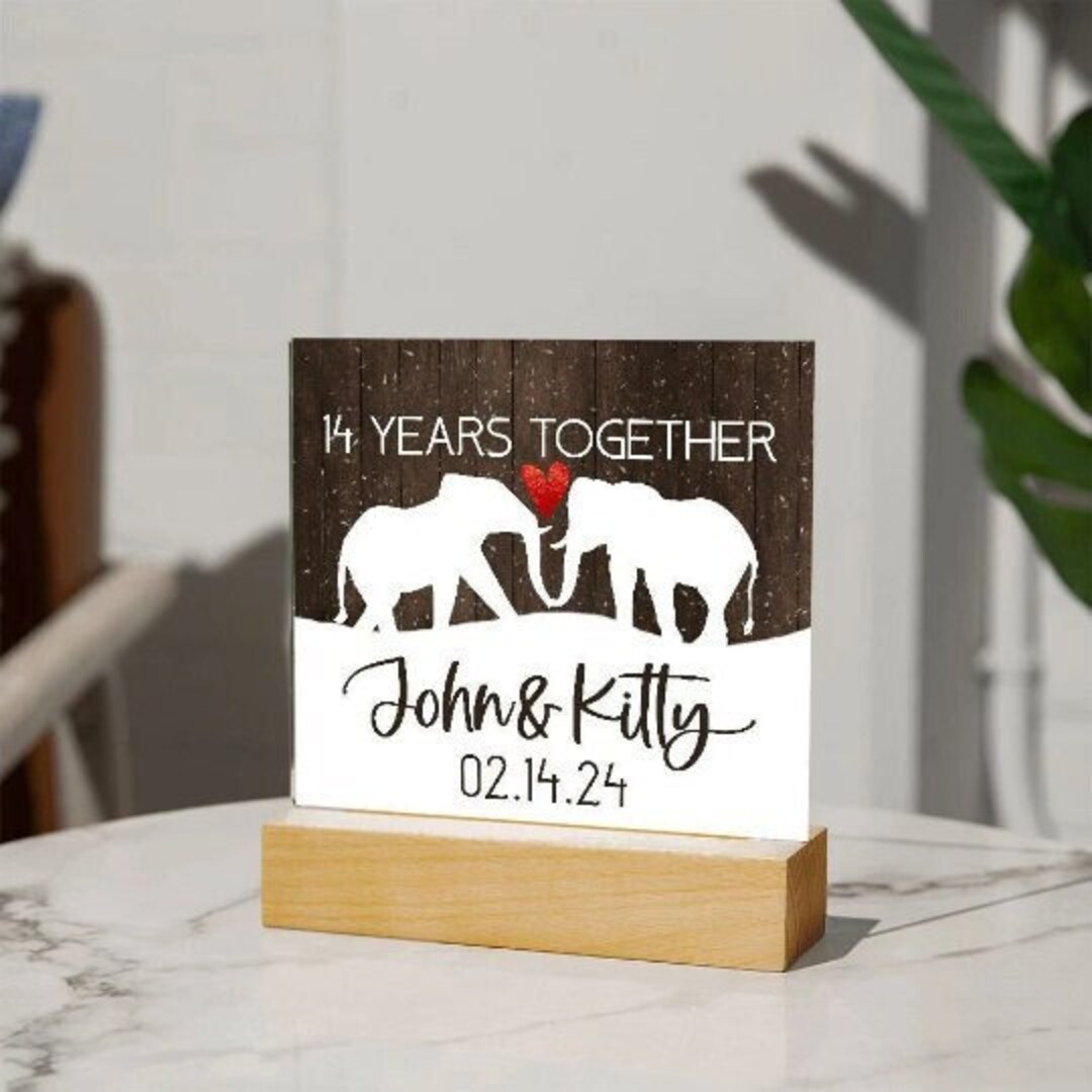 14th Anniversary Plaque 14th Anniversary Gift Personalized - Etsy
