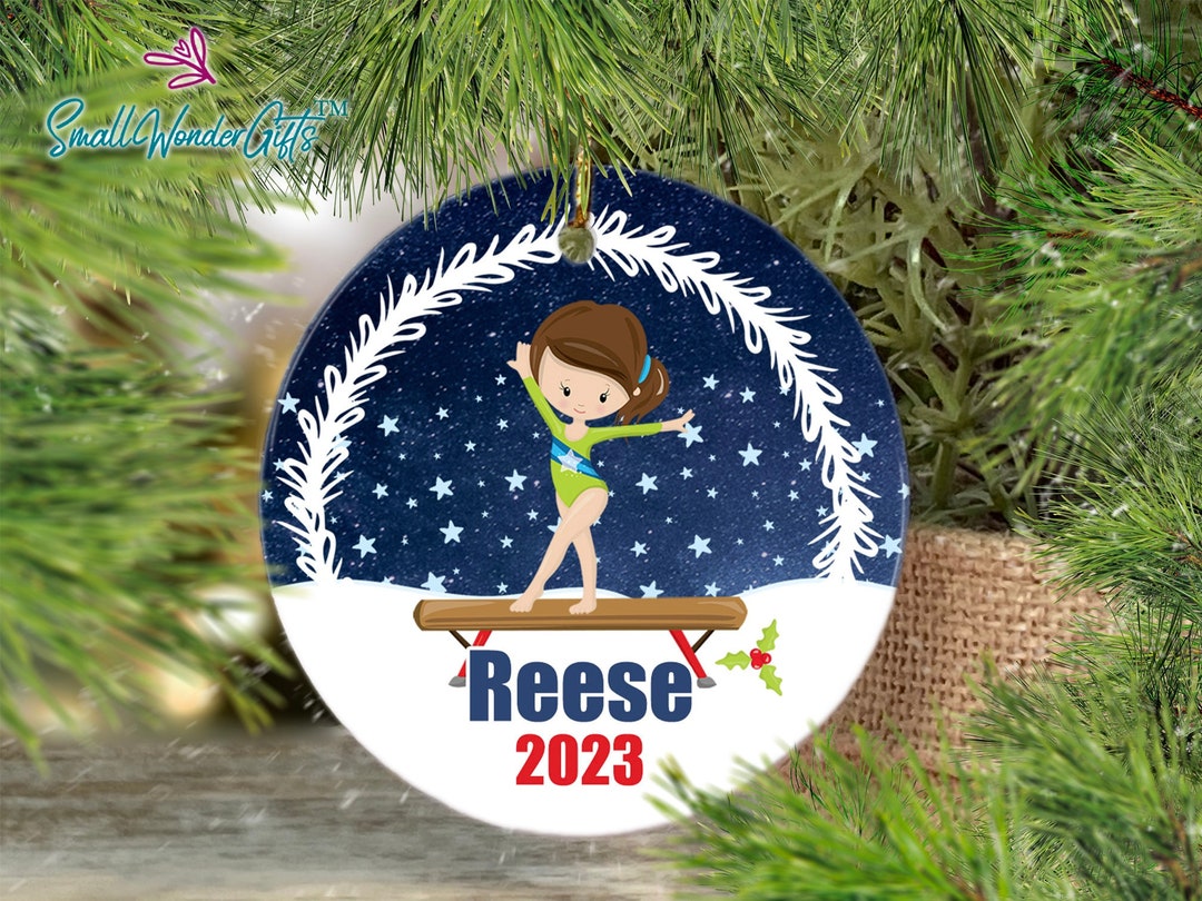 Gymnastics Ornament, Gymnast Ornament, Personalized Gymnastics Girl ...