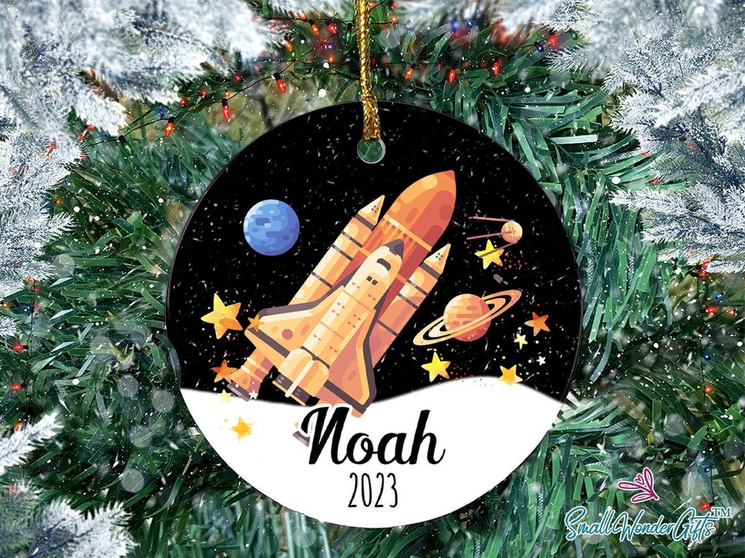 Spaceship Ornament, Personalized Outer Space Ornament, Toddler Boys ...