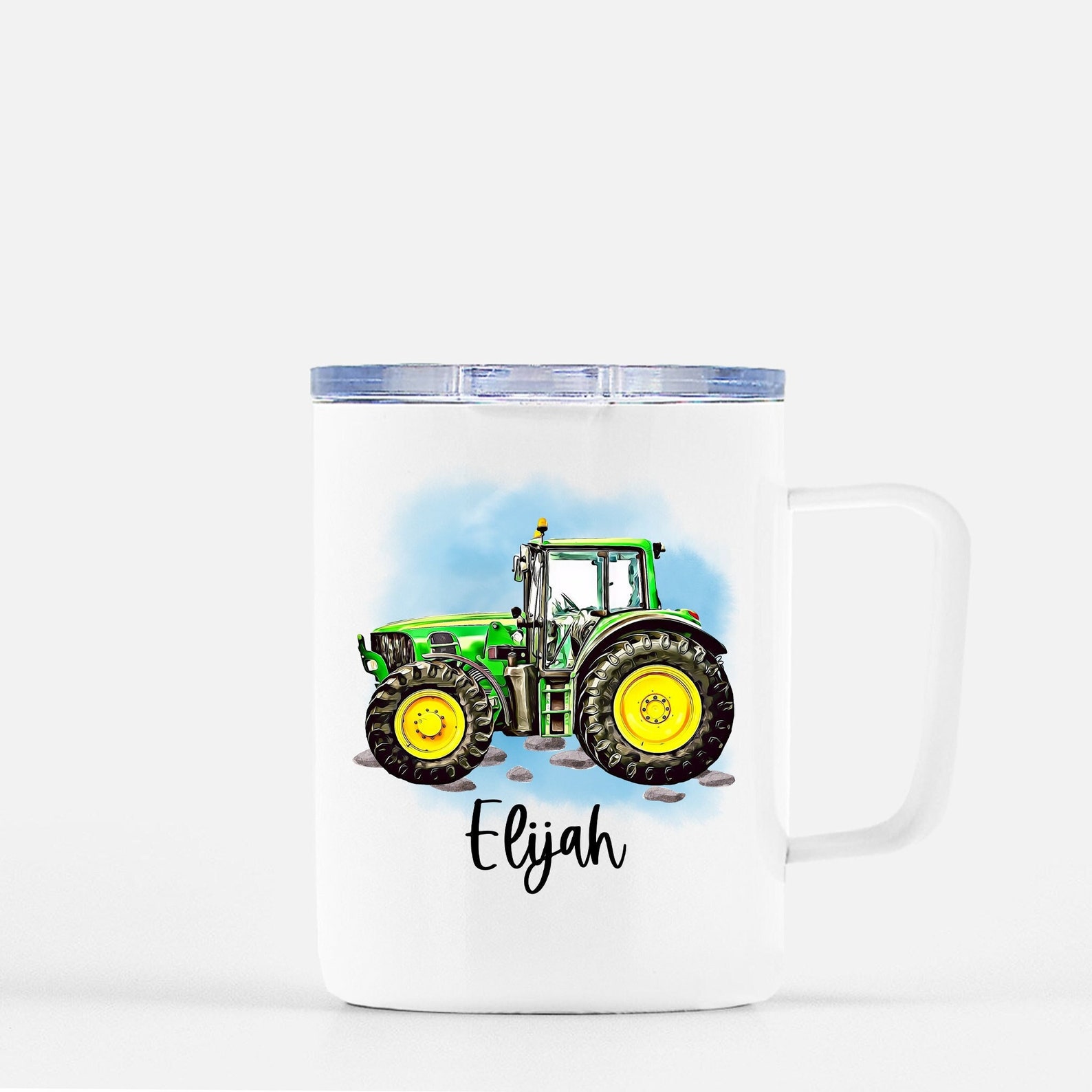 Tractor Mug Farmer Tractor Cup Kids Mug With Lid Tractor - Etsy