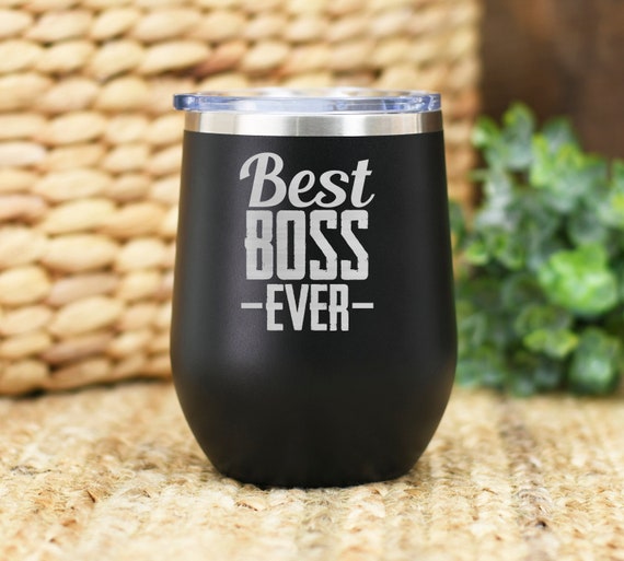 Best Boss Ever ENGRAVED Wine Tumbler Mug Boss Leaving Gift | Etsy
