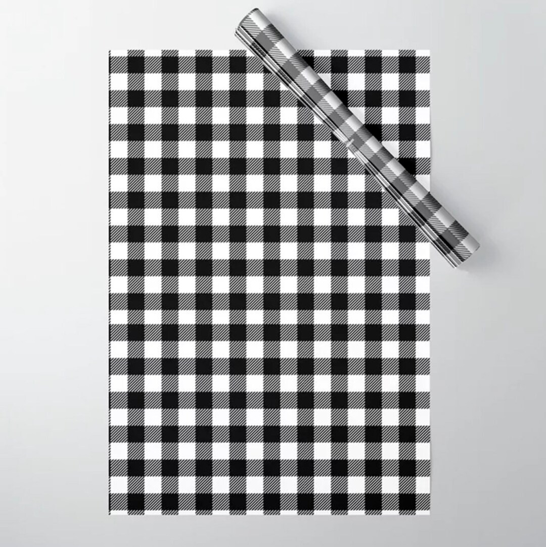 Wrapping Paper Christmas Buffalo Check Farmhouse Rustic - Etsy
